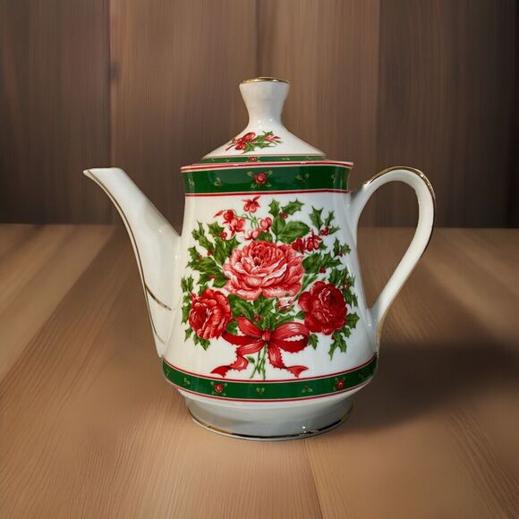 Lefton | Dining | Lefton China Teapot Tea Pot Vintage 99 Rose Holly ...